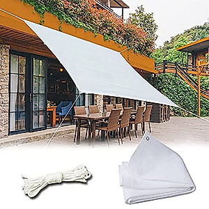 ALBN-Shading net Patio Shade Netting HDPE UV Protection with Eyelet Fits Outdoor Balcony Garden Plant Cover (Color : White, Size : 3x4m)