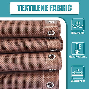 Queekay Chair Replacement Fabric with 4 Bungee Cord Lounge Chair Cloth Mesh Chair Repair Kit for Patio Recliner Chair Outdoor Lawn Pool(Brown, 63 x 21 Inch)