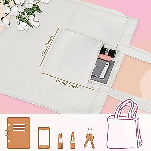 Louise Maelys Canvas Tote Bag for Women Cute Cat Aesthetic Cotton Bags Shopping Beach Reusable Grocery tote bag Makeup Bags