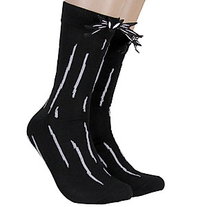 Bioworld Nightmare Before Christmas Jack Skellington 3D Bowtie Costume Adult Crew Socks