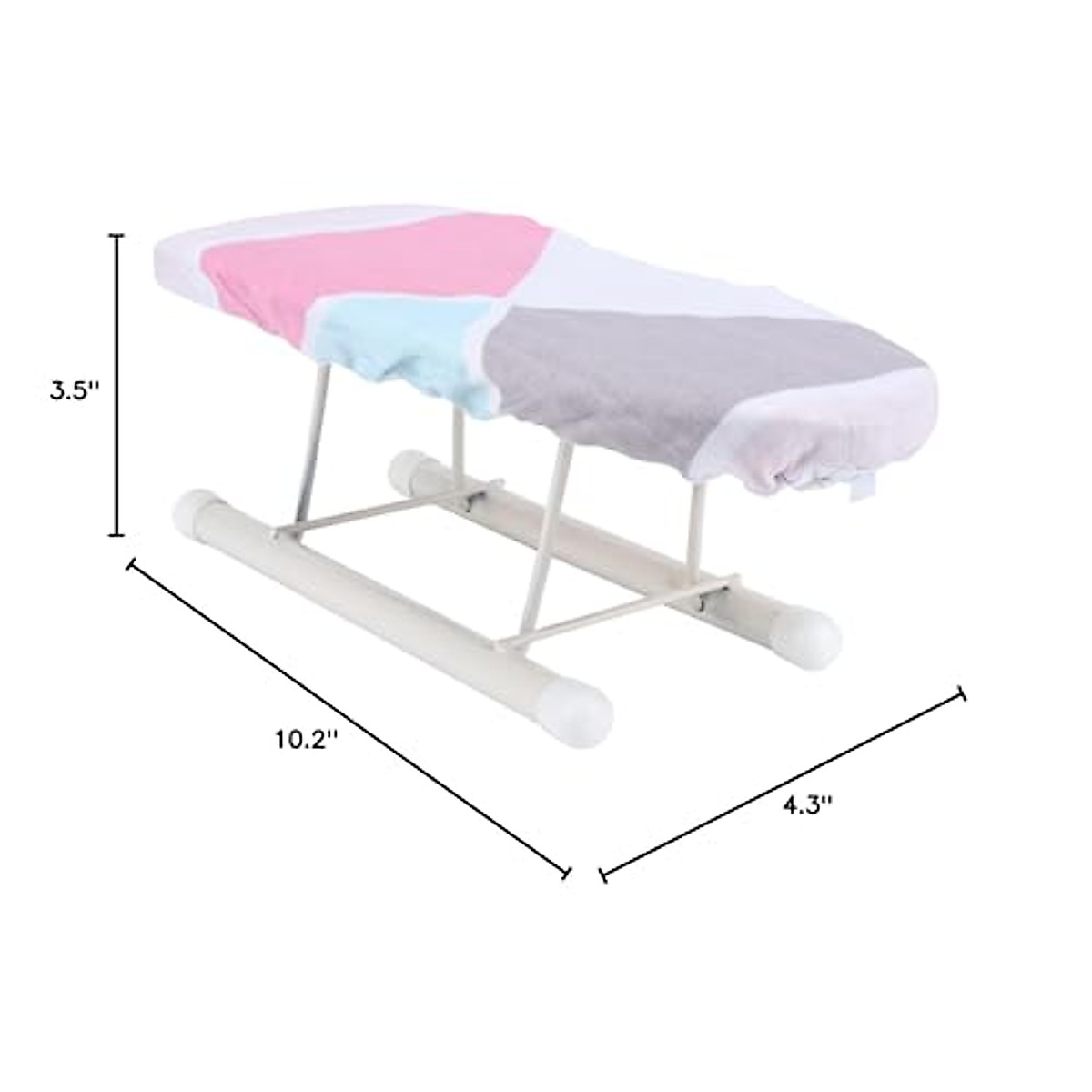 BORDSTRACT Tabletop Ironing Board, 10.2×4.3×3.5in Foldable Mini Ironing Board with Iron Rest Portable Folding Desktop Clothes Ironing Table for Home Travel Sleeve Cuffs Collars