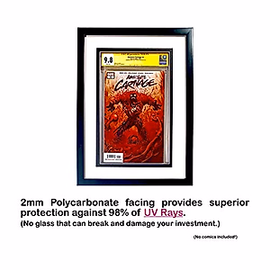 Coinz Comics: Graded Comic Book Frame, Black and White Acid-Free mat Board, Includes UV Protected Poly Facing, Fits CGC and CBCS Graded Comics, Wall Mountable with Sawtooth Hanger