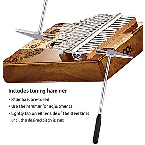 Kalimba Thumb Piano, 17 Keys — Includes Tuning Hammer and Case — For Meditation, ASMR, Sound Therapy and Yoga, 2-YEAR WARRANTY