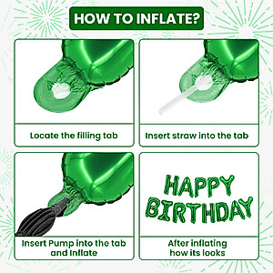 KatchOn, Green Happy Birthday Balloons - 16 Inch | Green Happy Birthday Banner, Green Birthday Sign | Jungle Party Decorations | Green Happy Birthday Sign for Emerald Green Birthday Decorations Women
