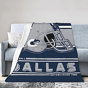 Nmdswov Dallas Throw Blanket Custom Football Style Blanket Gifts for Men Women Youth Fans Blanket for Sofa Bed Couch Living Room Chair, 60" X 50"