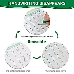 Magic Ink Practice Copybook for Children Ages 3-8, Reusable Writing Practice Book for Preschools Grooves Template Design,Handwriting Practice for Kids,Magic Practice Copybook Set(4 Books with Pens)