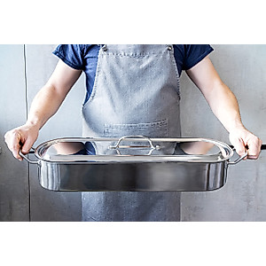 KitchenCraft Fish Kettle, Stainless Steel Induction, Polished, Large, 61.5 x 18.5 x 10.5cm, Silver