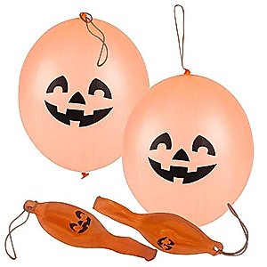 ArtCreativity Halloween Party favors Trick Jack-O-Lantern Punch Balls, Set of 12, Durable Latex Balloons with Rubber Bands Attached, Great for Treat Party Favors, Goodie Bag Fillers for Kids