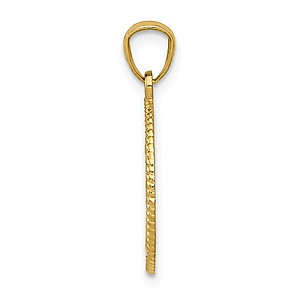 Solid 14k Yellow Gold Tree Of Life in Round Pendant Charm - 23mm x 16mm