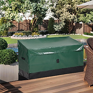 Fiveshow 130 Gallon Waterproof Deck Box, Portable Outdoor PVC Storage Box for All Weather, Perfect for Camping Boat Garden Poolside Yard, Green
