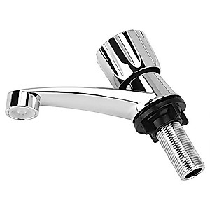 Fdit Water Tap Single Cold Faucet Water Nozzle G1/2 Bathroom Basin Kitchen Sink Rest Room Washing Basin Accessories ABS(Knob Handle)