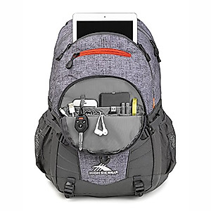 High Sierra Loop-Backpack, Travel, or Work Bookbag with tablet-sleeve, Woolly Weave/Mercury/Crimson, One Size