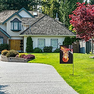 Hokkien Basketball and Basketry Garden Flag Double Sided 12 x 18 Inch, Yard Flags, Decorative Small Garden Flags, Outdoor Lawn and Garden Décor