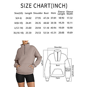 Trendy Queen Sweatshirts Quarter Half Zip Pullover Oversized Hoodies Sweaters Comfy Fall Outfits 2025 Y2K Winter Clothes Grey S