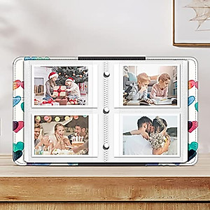 Fintie Mini Photo Album for 3-Inch Film - 104 Pockets Album for Fujifilm Instax Mini 11/12/40/EVO Instant Camera & Mini Link 2 Printer, Raining Hearts