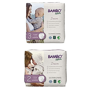 Bambo Nature Premium Eco-Friendly Baby Diapers, Size 3, 29 Count and Size 2, 32 Count
