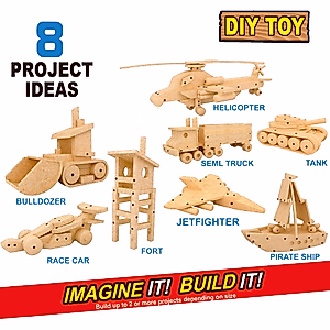 Real Construction Deluxe Workshop – 90 Piece Kids Tool Playset for Teaching Carpentry and Engineering with 8 Project Plans, Safe Faux Foam Wood, and Realistic Tools for Creative Building Fun