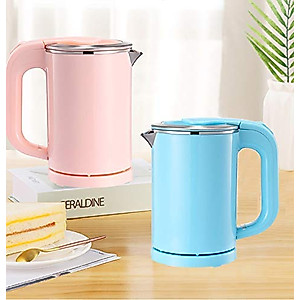 Eglaf 0.5L Small Electric Kettle - Portable Mini Stainless Steel Travel Kettle - Water Touch Inner Surface without Plastic & Cool Touch Outer Surface (Blue)