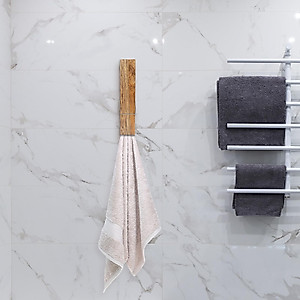 Cabilock 2pcs 12 Inches Jumbo Clothespins with Adhesive Wooden Clothespins Towel Holder Clothes Clips with Spring for Wall Bathroom Laundry Room Nursery Kitchen Decor