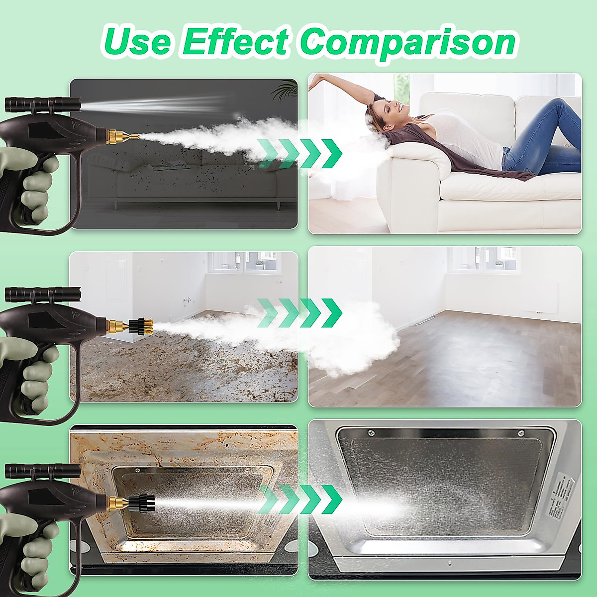 AUXCO Handheld Steam Cleaner for Home - High Pressure for Upholstery, Kitchen, Bathroom, Grout and Tile