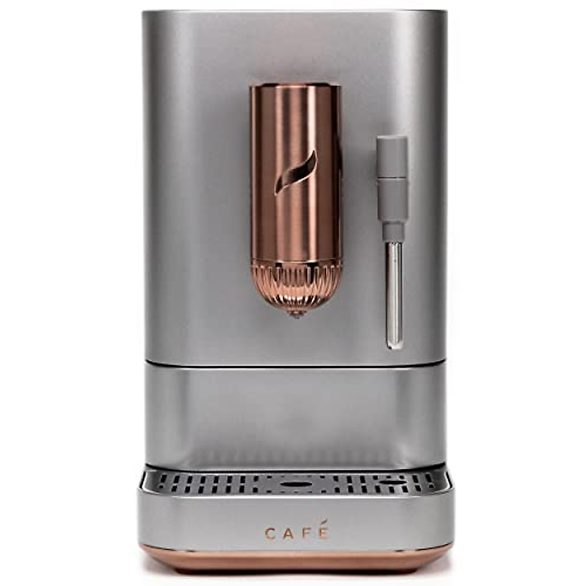 Café Affetto Automatic Espresso Machine + Milk Frother | Built-In & Adjustable Espresso Bean Grinder | One-Touch Brew in 90 Seconds | Steel Silver, 1.2 Liter, (C7CEBBS2RS3)