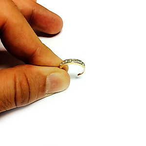 14K Yellow Gold CZ Stones Channel Set Cuff Style Adjustable Toe Ring 3mm