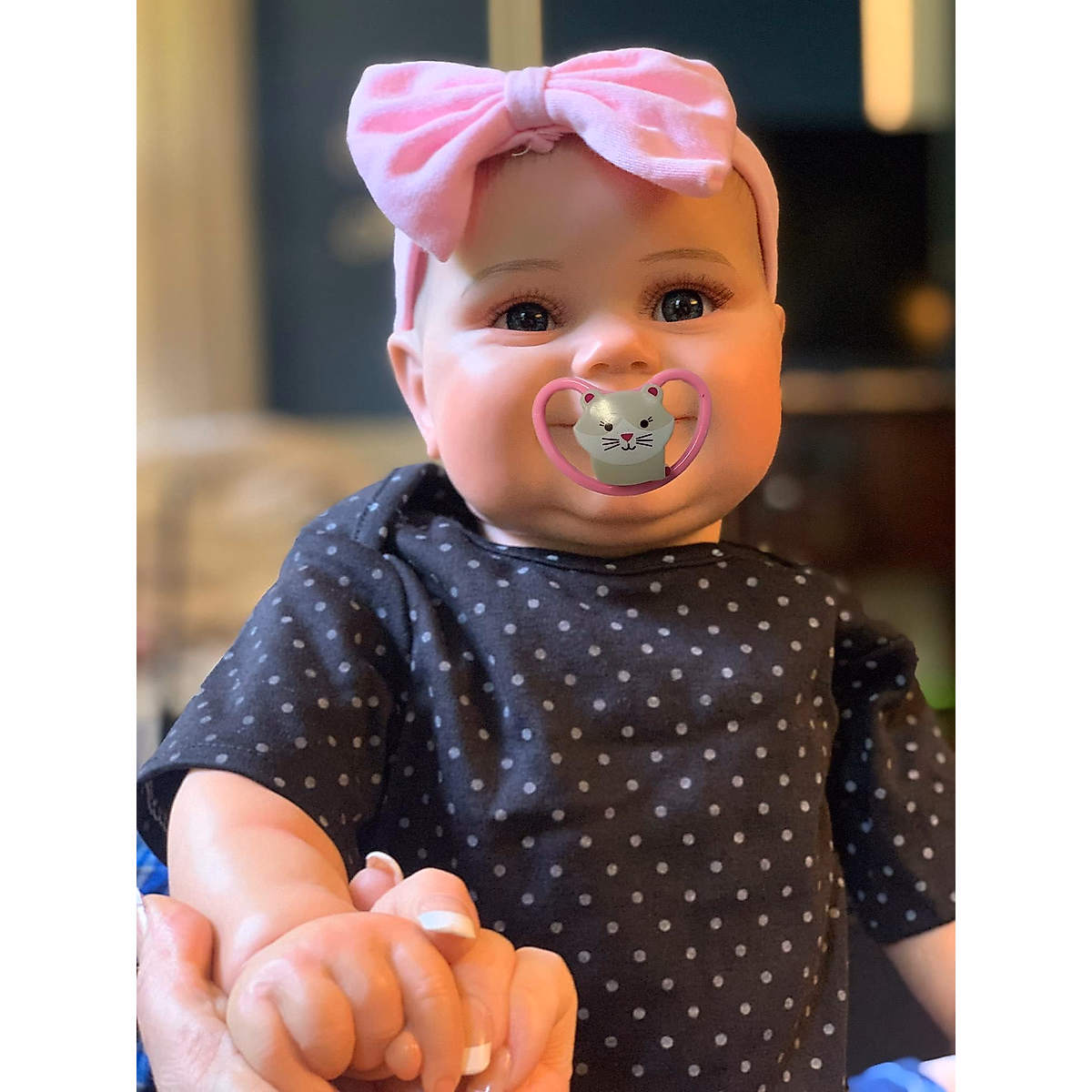 Pinky Reborn 50cm Reborn Baby Doll 20inch Newborn Toddler Real Soft Touch Ma with Hand-Drawing Hair Handmade Doll