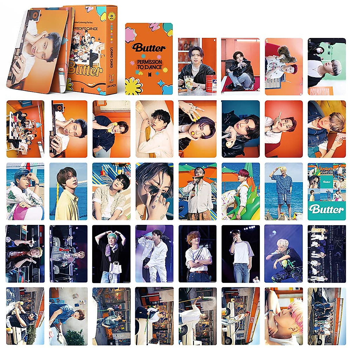 YIMIDA Kpop Bangtan Boys Stickers Photocards Set Pack 90Pcs Vinyl Waterproof Sticker 108Pcs Album Photo Lomo Cards Poster for BTS Army gifts