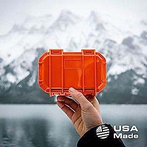 Seahorse 52 Portable Waterproof Dry Box Hard Protective Micro Case - Mil Spec/USA Made / IP67 Waterproof/Lockable - for Earbuds, PLB, IEM, Small Medical Devices, Stash Box