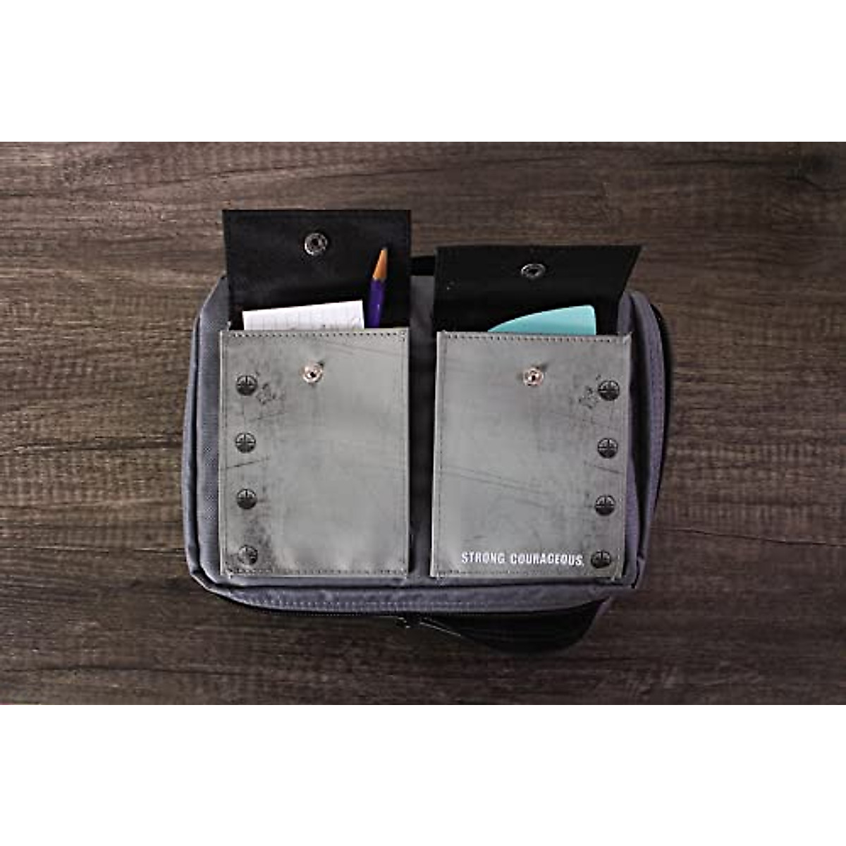 Bible Cover for Boys, Zippered, with Handle, Canvas, Gray, Medium