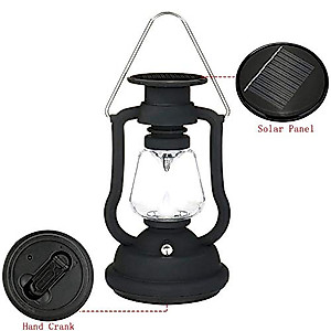 Outdoor Waterproof Solar Table Lamp Antique Solar Lantern Lights Hanging Lighting with 7 LED for Garden Camping Patio Outdoor Indoor (Red)