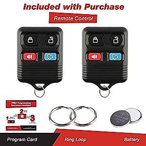 2 KeylessOption Replacement Keyless Entry Remote Control Key Fob Clicker Transmitter - Black