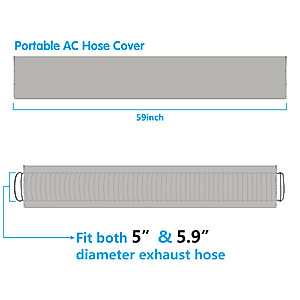 Air Jade Portable Air Conditioner Hose Cover Wrap, Insulated AC Hose Cover Sleeve, Universal Fit Portable AC Exhaust Hose with 5 inch and 5.9 inch Diameter, Gray