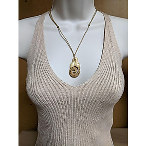 Earthbound Pacific Hand Carved Aged Bone Whale Tail Necklace with Infinity Loop and Spiral