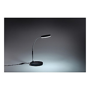 Bostitch Office LED Metal Gooseneck Desk Lamp, Flicker Free, Adjustable Head (VLED1800BK), Black