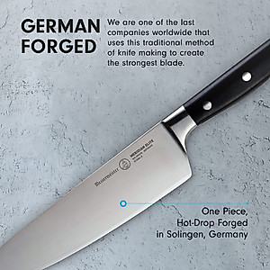 Messermeister Meridian Elite 8” Traditional Chef’s Knife - Fine German Steel Alloy Blade - Rust Resistant & Easy to Maintain