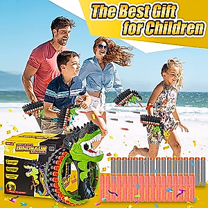 Dinosaur Toy Foam Blasters for Nerf with 80 Soft Foam Bullets, Dino Blaster Guns Toys with 34 Dart Rotating Drum, Children's Day Gift for Kids, Teenagers, 5-15 Boys and Girls