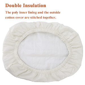 Bekith Indoor Air Conditioner Cover, AC Cover Inside Window AC Unit Cover, Double Insulation Defender with Elastic Strap, White (25” x 18” x 3.5”)