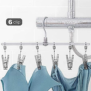 FALEJU High-Strength Aluminum Alloy Underwear and Socks Drying Rack 6 Clip Set for Drying Cap, face mask, Socks, Towels, Underwear, Diapers (White)