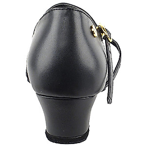 Women's Ballroom Dance Shoes Double Sole Coaching Black Shoes CD1124DBEB - Very Fine 1.5" Heel 9 M US [Bundle of 5]