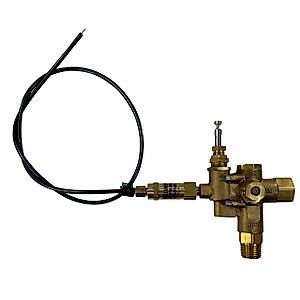 1/2" NPT Side Inlet, All in One Pilot Unloader Check Valve, Includes Throttle Control Cable for 6.5HP Max Gas Compressors (140-175 PSI, 36" Throttle Control Cable & Unloader Valve)