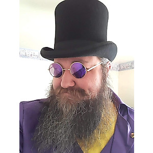 PORADAY Circle Lennon Glasses Retro Round Polarized Sunglasses Hippie Style Small Circle Sun Glasses (Gold/Clear Purple)