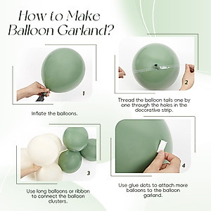 147pcs Sage Green Balloon Arch Kit, Sage Green Gold Sand White Balloons for Wedding Engagement Anniversary Bridal Shower Baby Shower Birthday Party Decorations