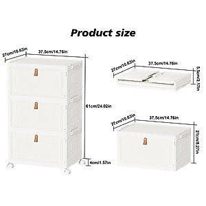 HOMIDEC Closet Organizers and Storage 70Qt 3 Pack Stackable Storage Bins with 1 Lid Closet Organizer Boxes for Clothes Foldable Storage Box for Clothes/Toys/Office Supplies/Snacks(Milky)