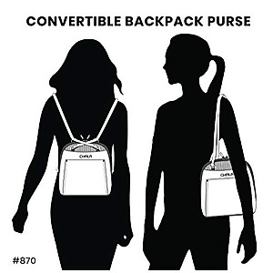 Chala Handbags Paw Prints Convertible Backpack Purse and Double Fold Wallet Bundle- Dog Lovers, Burgundycolor