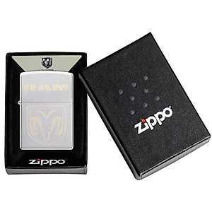 Zippo RAM Satin Chrome Pocket Lighter