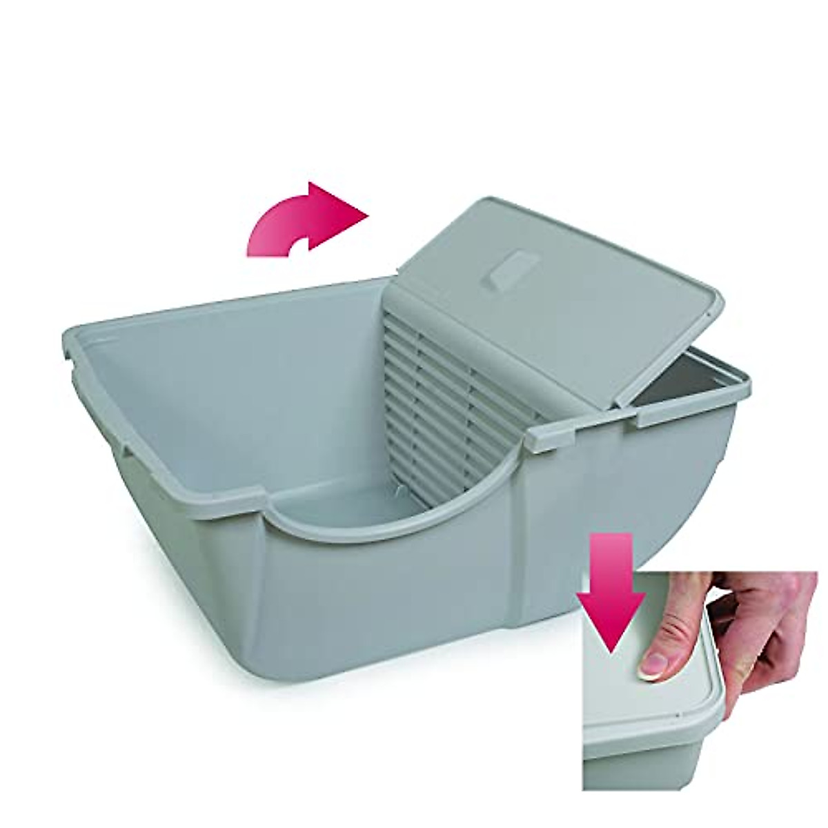 Omega Paw Self-Cleaning Litter Box, Pewter