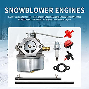 Anxingo 632557 632560 Carburetor Replacement for Tecumseh 632552 632557A 632557 632560A Replacement for Toro 38190 38191 38195 38196 38400 38405 Snow Blower Engine