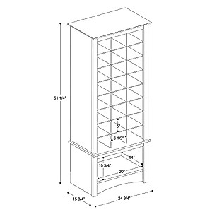 Prepac 24 pair Shoe Storage Rack with bottom shelf, Espresso