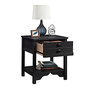 Sauder Dawson Trail Night Stand, L: 21.18" x W: 19.45" x H: 24.06", Raven Oak Finish